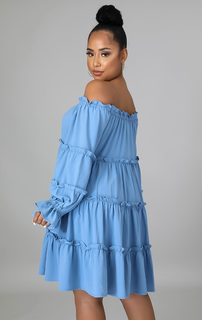 So Prissy Dress~Blue – Kleauxnique Boutique